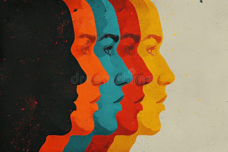 Overlapping Profiles Stock Illustrations – 50 Overlapping Profiles ...