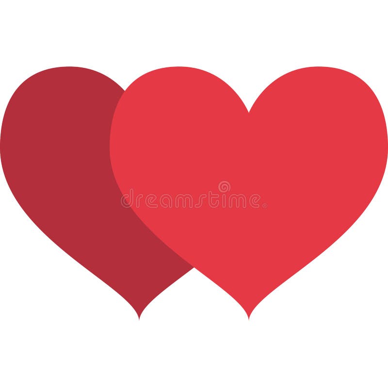 Overlapping Heart Filled Icon Vector Stock Vector - Illustration of ...