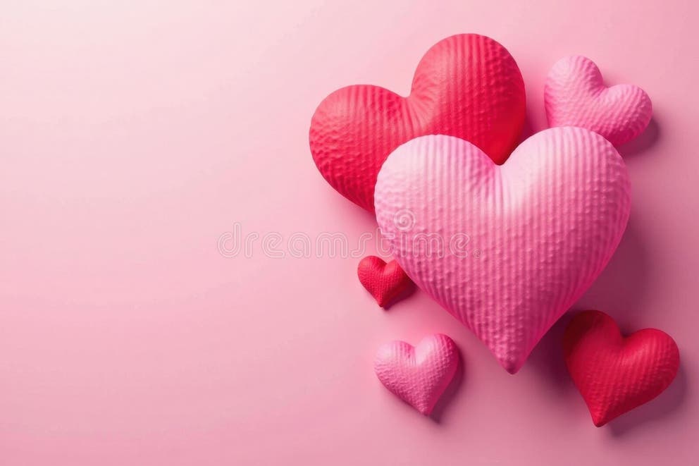 Overlapping Hearts, Different Textures and Opacities, Creating a ...