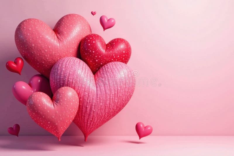 Overlapping Hearts, Different Textures and Opacities, Creating a ...