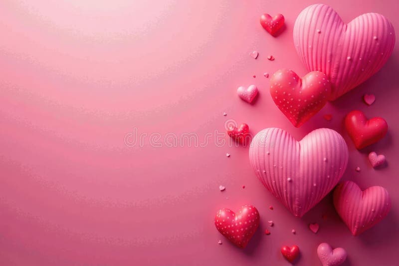 Overlapping Hearts in Diverse Sizes and Colors, Creating a Romantic ...