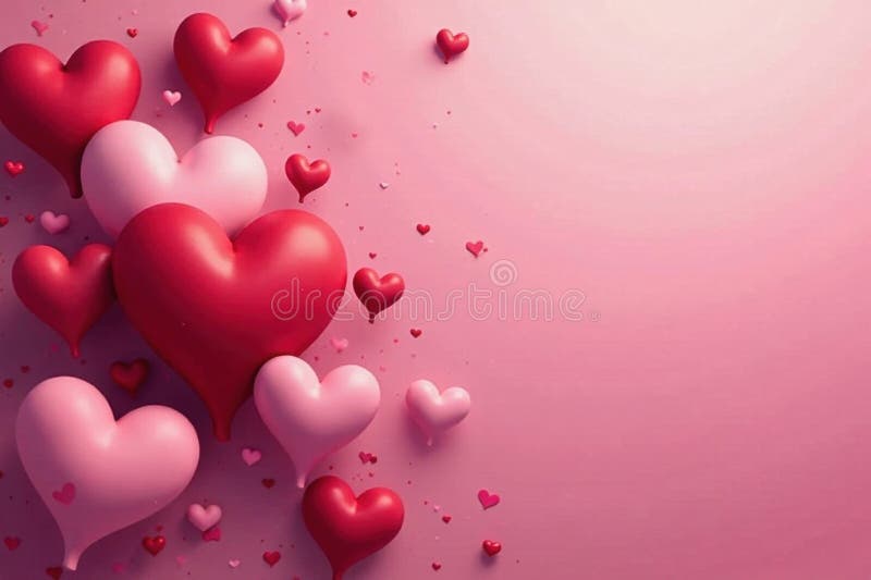 Overlapping Hearts in Diverse Sizes and Colors, Creating a Romantic ...