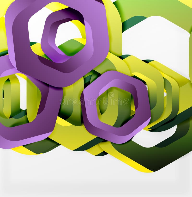 Overlapping Hexagons - Seamless Pattern Stock Vector - Illustration of ...