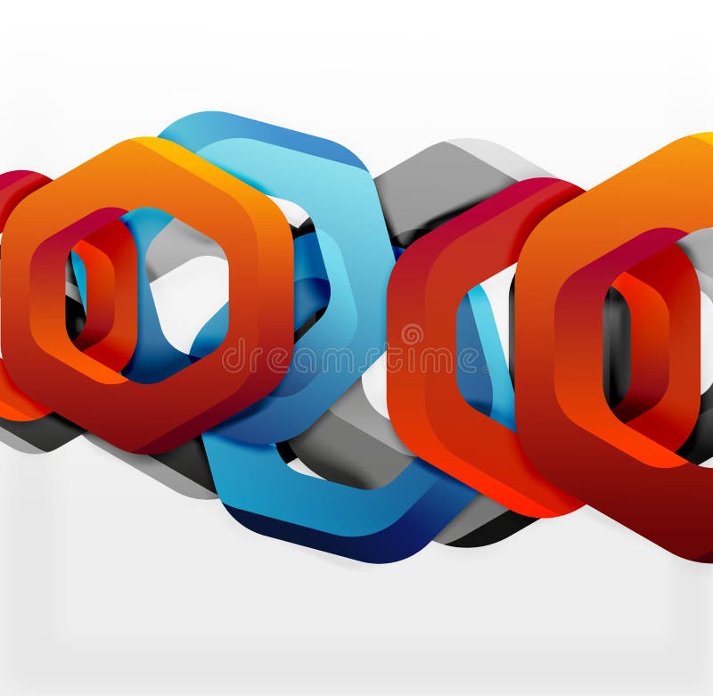 Overlapping Hexagons Design Background Stock Vector - Illustration of ...