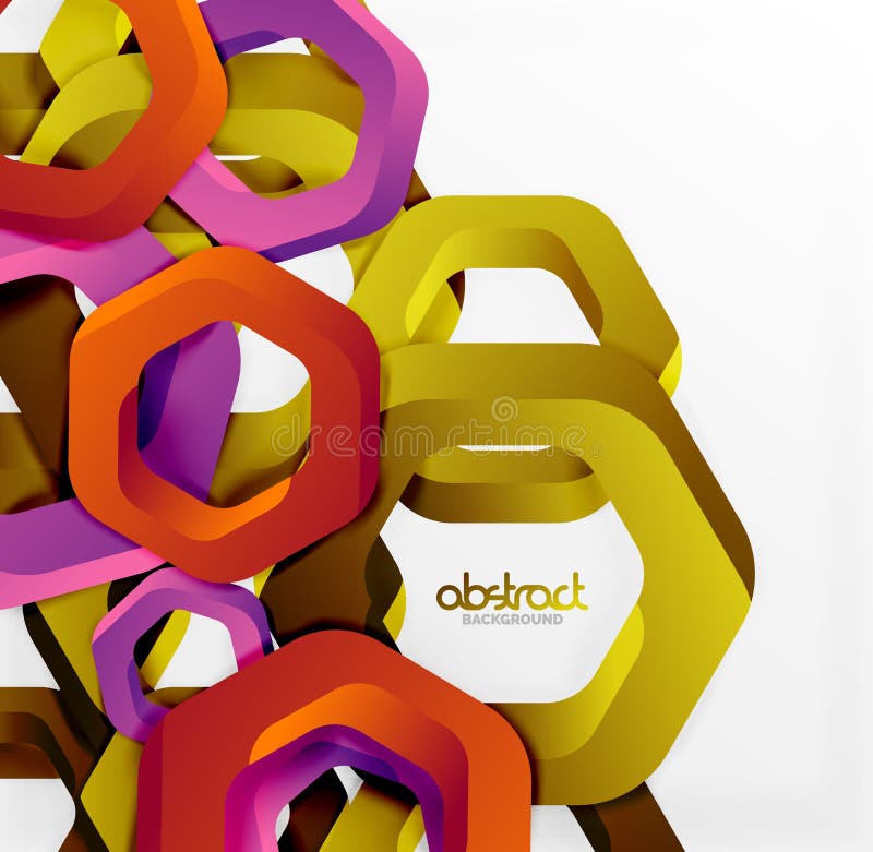 Overlapping Hexagons Design Background Stock Vector - Illustration of ...