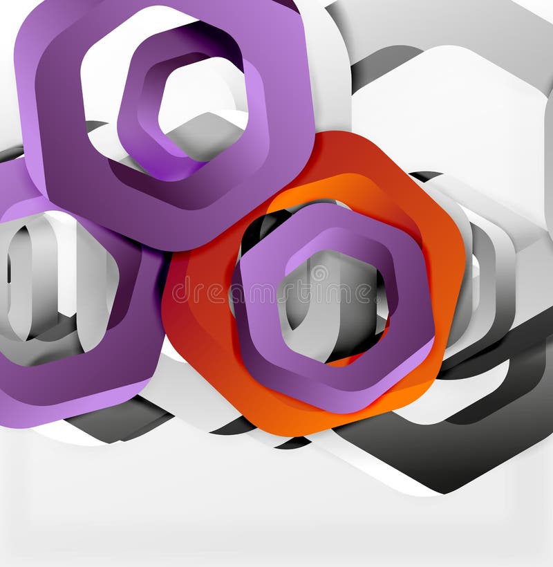 Overlapping Hexagons Design Background Stock Vector - Illustration of ...