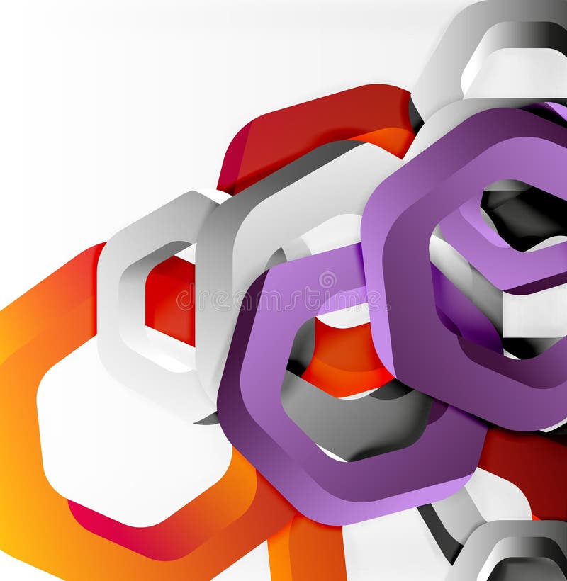 Overlapping Hexagons - Seamless Pattern Stock Vector - Illustration of ...