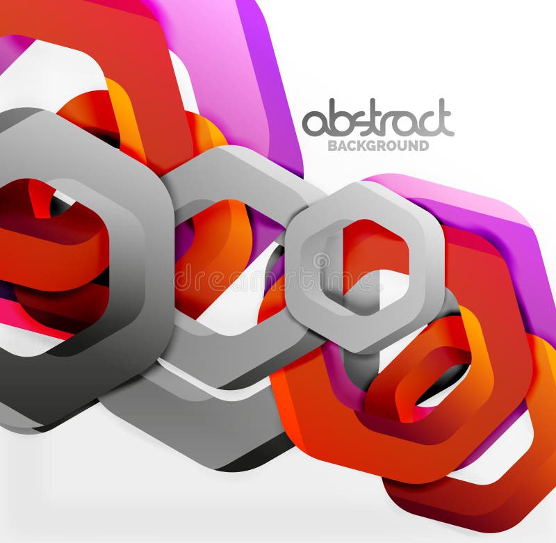 Overlapping Hexagons Design Background Stock Vector - Illustration of ...