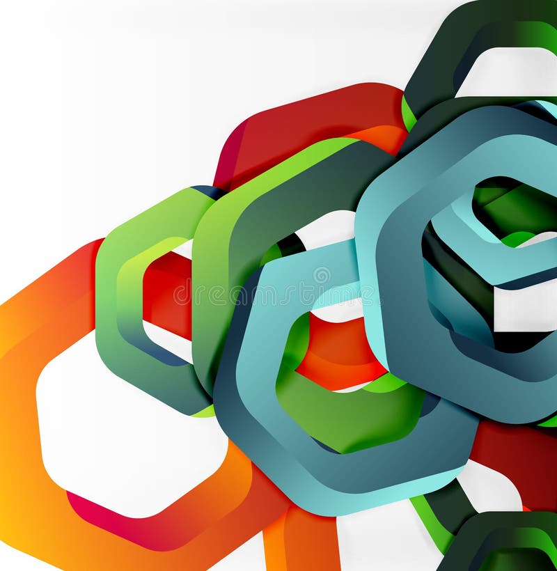 Overlapping Hexagons Design Background Stock Vector - Illustration of ...
