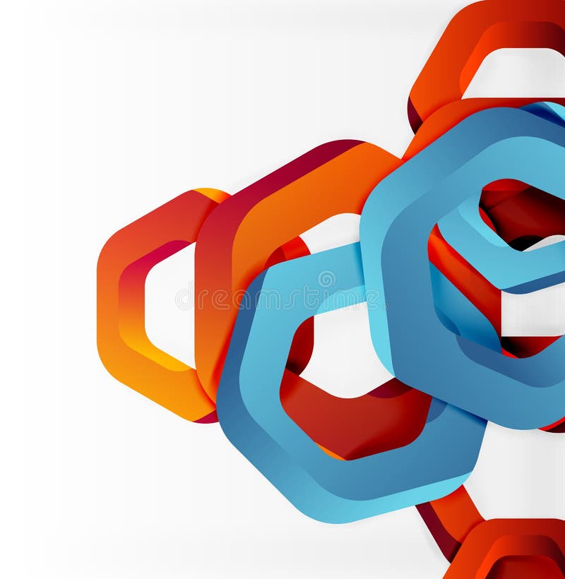 Overlapping Hexagons Design Background Stock Vector - Illustration of ...