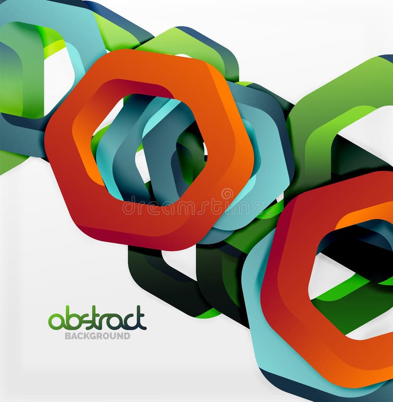 Overlapping Hexagons - Seamless Pattern Stock Vector - Illustration of ...