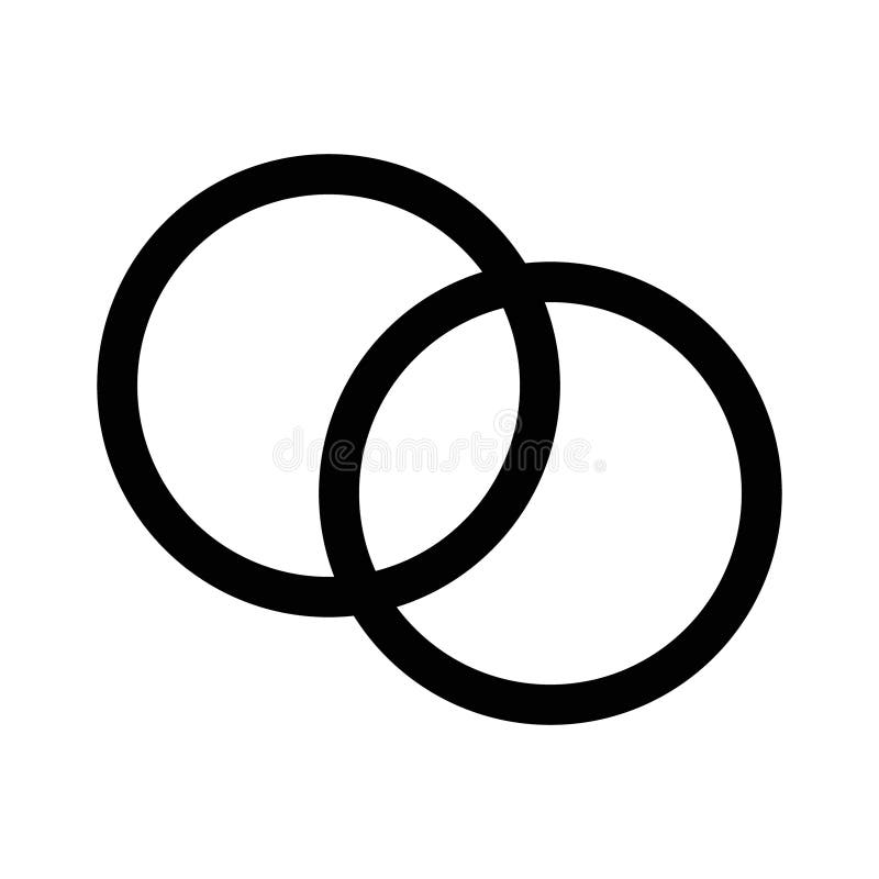 Overlapping Icon Design in Filled and Outlined Style Stock Vector ...