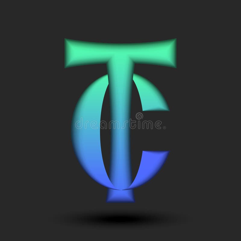 Overlapping Letters TC or CT Initials Logo, Calligraphy Monogram with ...