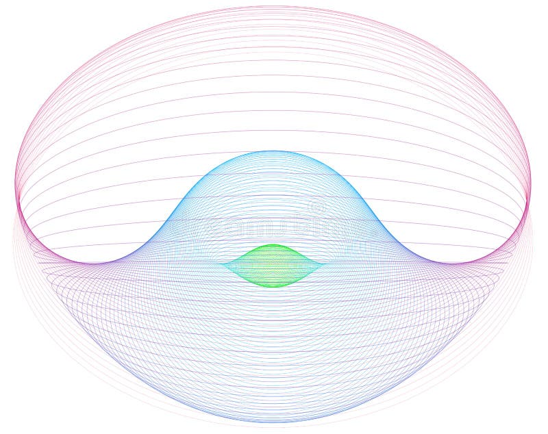 Overlapping Lines and Curves that Make Up Geometric Compositions. Stock ...