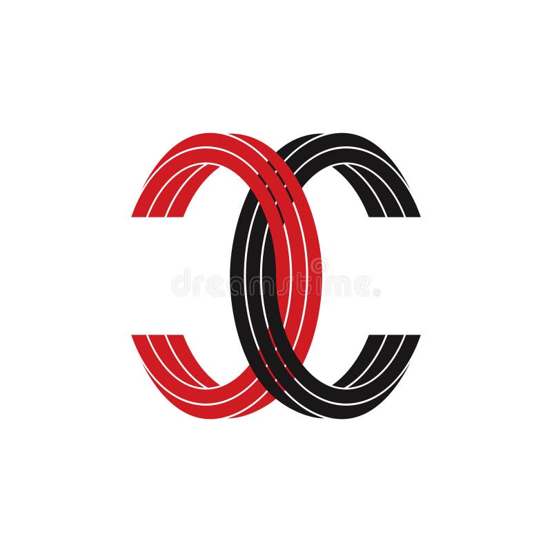 Letter Cc Linked Stripes Logo Vector Stock Vector - Illustration of ...