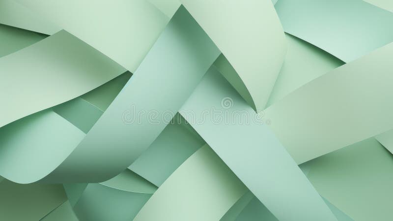 Overlapping Mint Green Paper Sheets in Geometric Arrangement. Minimal ...