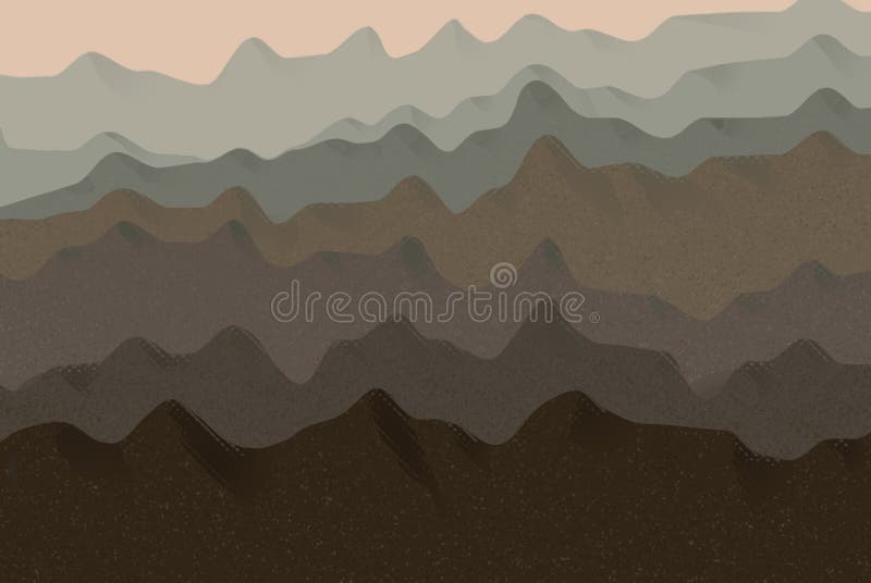 Overlapping Mountain Ranges are Seen Stock Illustration - Illustration ...