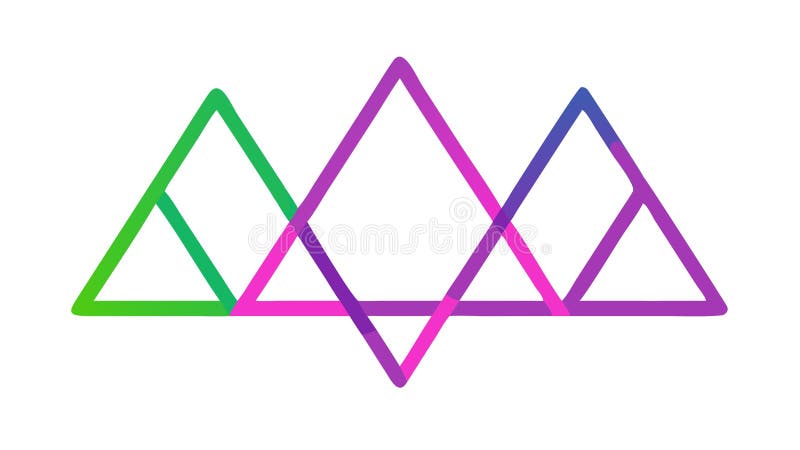 Overlapping Mountain Triangles Abstract Icon, Vector Design Generative ...
