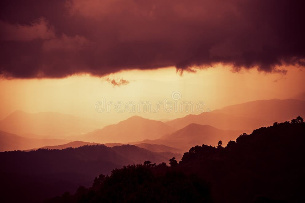 Overlapping mountains stock photo. Image of forest, outdoor - 130387118