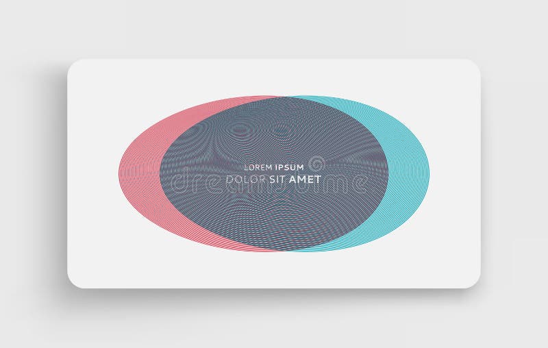 Overlapping Ovals in White Background. Abstract Striped Element with ...