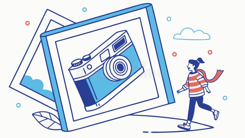 Overlapping Photo Frames with Camera, Creative Photography. Vector ...