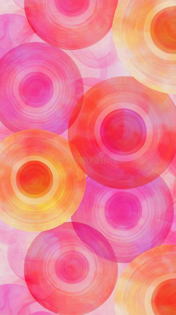 Overlapping Pink and Orange Concentric Circles Create a Vibrant, Modern ...