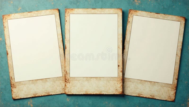 Overlapping Polaroid Photo Frames, Antique Contemporary, Clean Backdrop ...