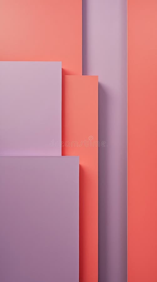 Overlapping Rectangles in Coral and Lavender Create a Modern Wallpaper ...