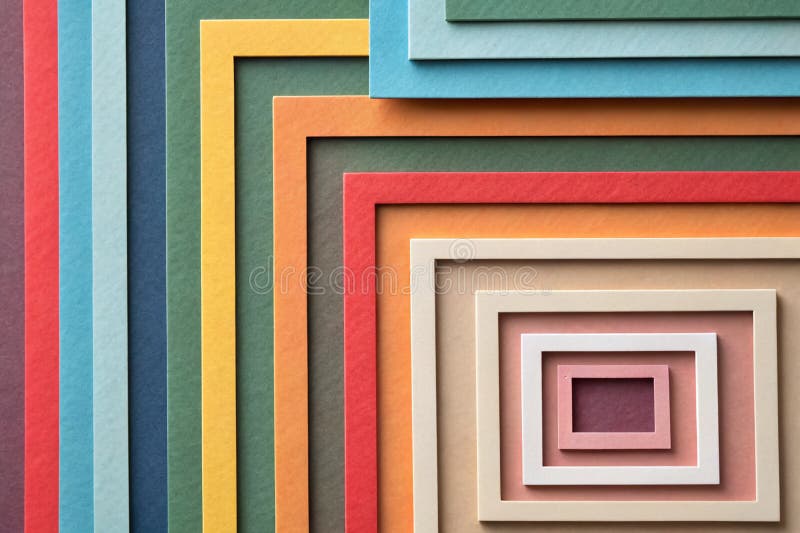 Overlapping Rectangles in Paper Cut Style Background - Generated by Ai ...