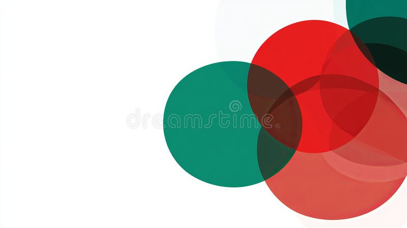 Overlapping Red and Green Circles on a Light Background with Soft ...
