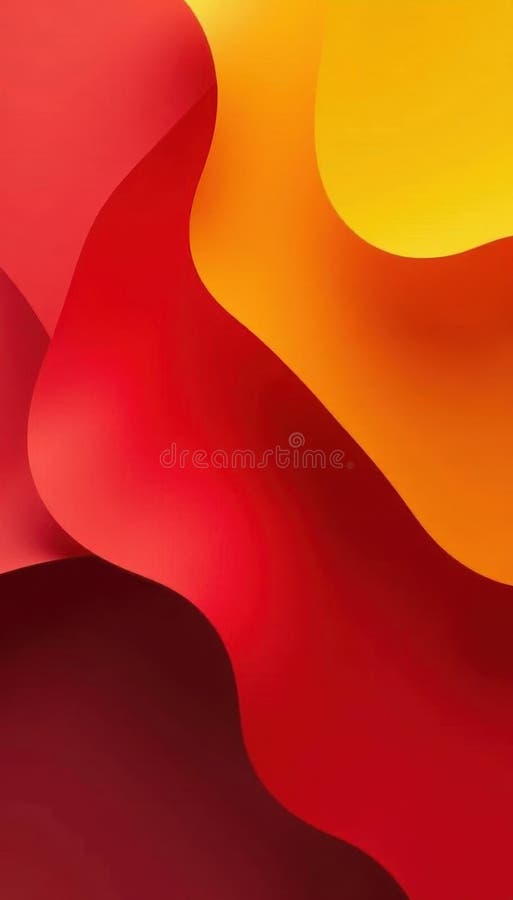 Overlapping Red and Yellow Polygons, Smooth Curves, Simple, Visual ...