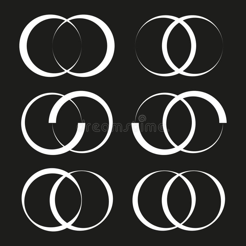 Overlapping Rings Icon. Minimal Geometric Vector. Black and White ...