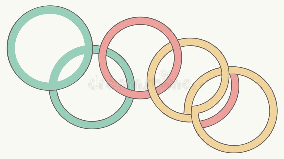 Overlapping Rings Pattern, Unity and Connection Vector Art, Vector Design Generative AI Stock ...