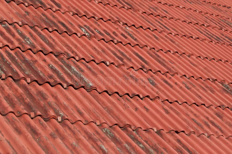 Overlapping the Roof with Undulating Sheet Material Stock Photo - Image ...