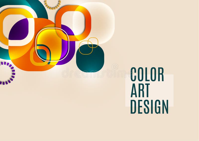 Overlapping Round Squares Form a Geometric Abstract Background ...