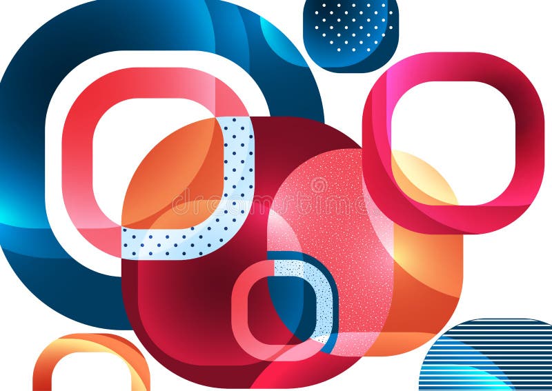 Overlapping Round Squares Form a Geometric Abstract Background ...