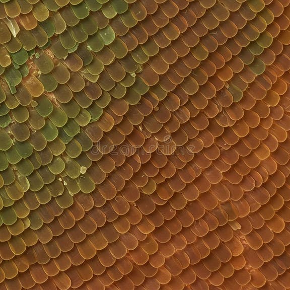 Overlapping, Rounded, Clay Tiles Create a Textured Surface with a ...