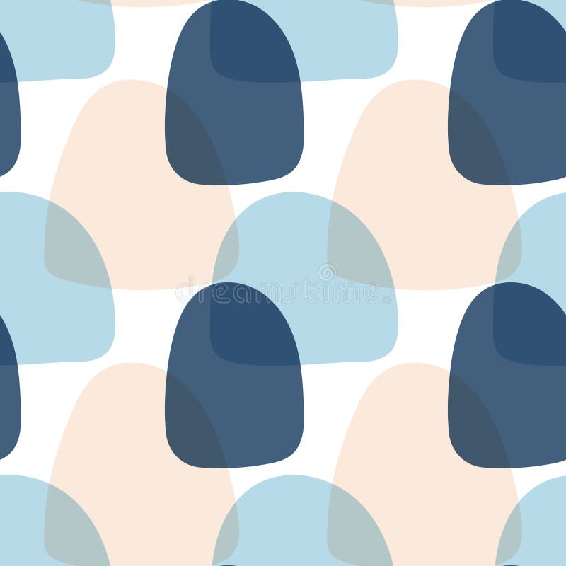 Overlapping Rounded Shapes Seamless Pattern. Neutral Colors. Vector ...