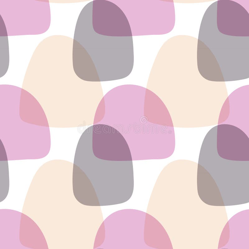 Overlapping Rounded Shapes Seamless Pattern. Vector Illustration, Flat ...
