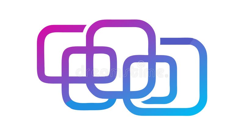 Overlapping Rounded Squares, Modern Abstract, Gradient Design Element, Connected Forms, Vector ...