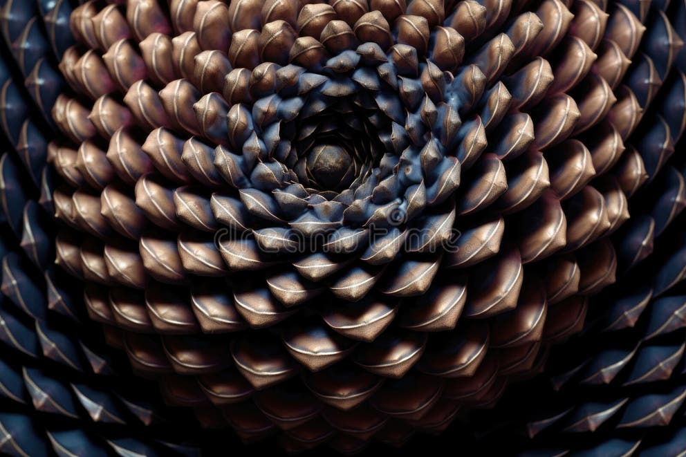 Overlapping Scales of a Pinecone Forming a Spiral Pattern Stock Photo ...