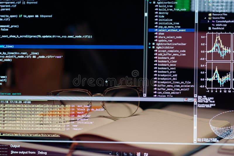 Overlapping Screens Displaying Code Editing Process Stock Image - Image of professional, text ...