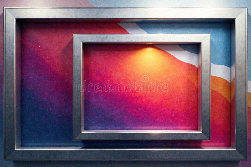 Overlapping Silver Rectangular Frames, Modern Design, Overlap, Edge ...