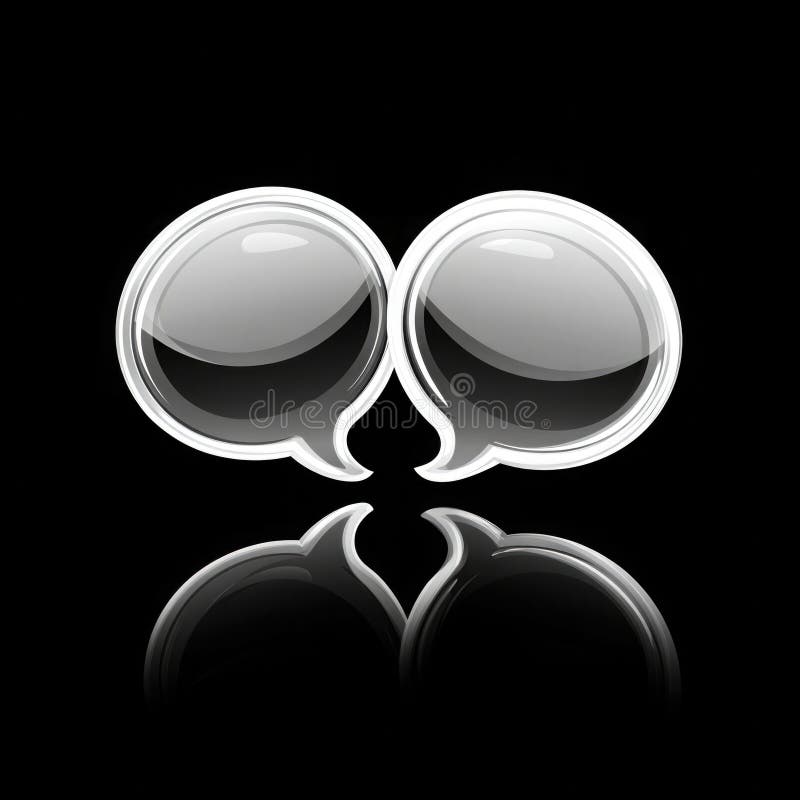 Overlapping Speech Bubbles on Black Background Stock Illustration ...