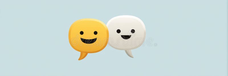 Overlapping Speech Bubbles with Emoji Faces Representing Conversation ...
