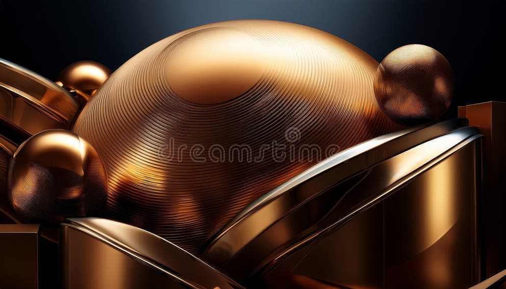 Overlapping Spheres and Cylinders with Metallic Reflections Stock ...