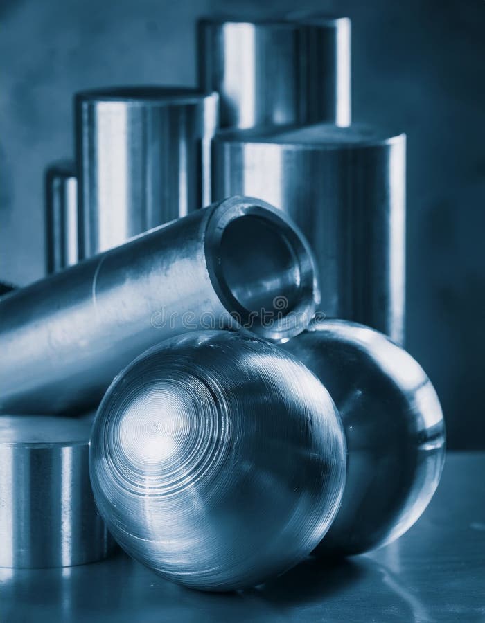 Overlapping Spheres and Cylinders with Metallic Reflections Stock ...