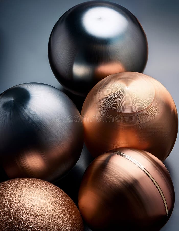 Overlapping Spheres and Cylinders with Metallic Reflections Stock ...