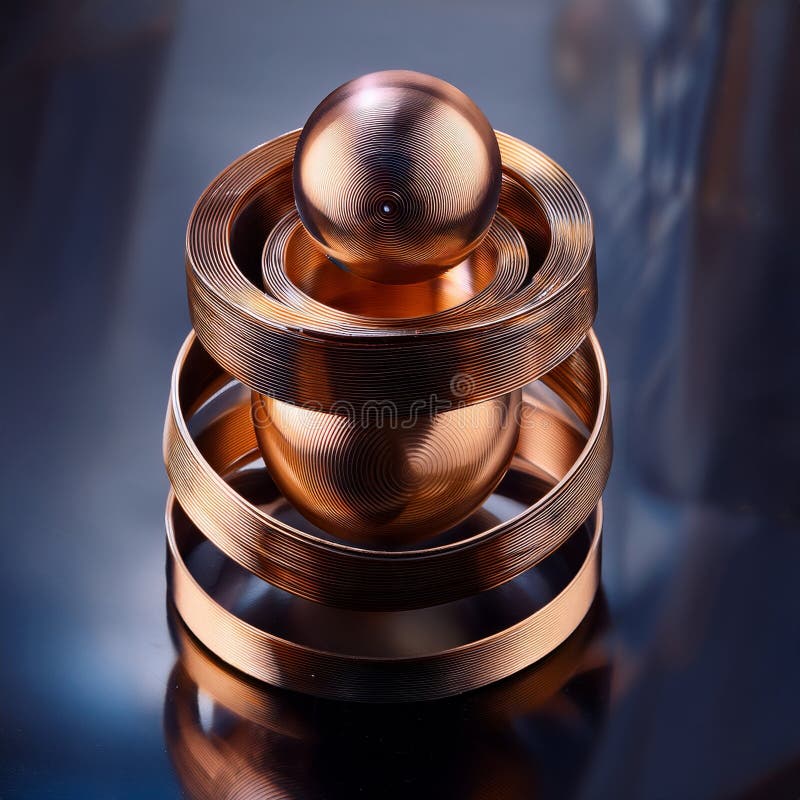 Overlapping Spheres and Cylinders with Metallic Reflections Stock ...