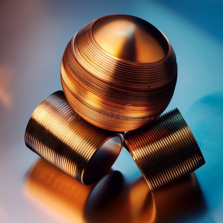 Overlapping Spheres and Cylinders with Metallic Reflections Stock ...